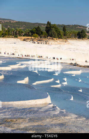 Natural travertine pools in Pamukkale. Pamukkale, Turkey Stock Photo ...