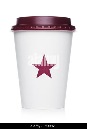 Pret a manger cup on white background slanted Stock Photo - Alamy