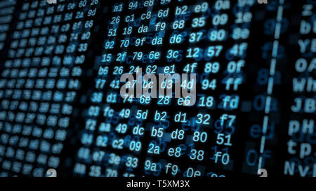 3D Hacking code data flow stream on black. Screen with typing coding symbols Stock Photo - Alamy