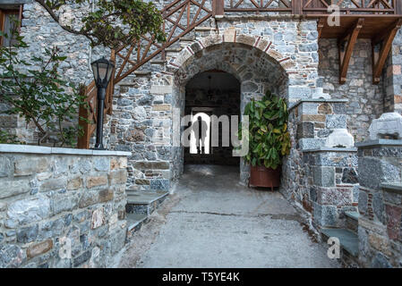 Kimi, Greece. Kimi, Evia Island, Greece. 26th Apr, 2019. A Priest seen ...
