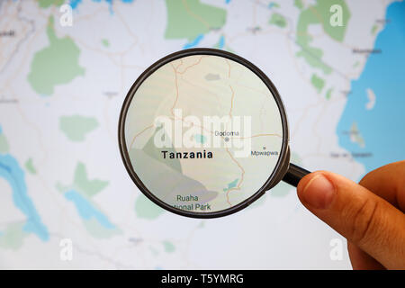 Dodoma, Tanzania. Political map. City visualization illustrative ...