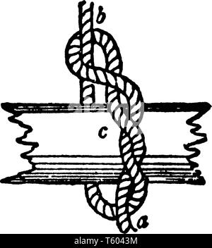 Hitch knot drawing, vintage object illustration vector Stock Vector ...