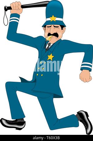 Keystone Cop Cartoon Vector Illustration Stock Vector Image & Art - Alamy