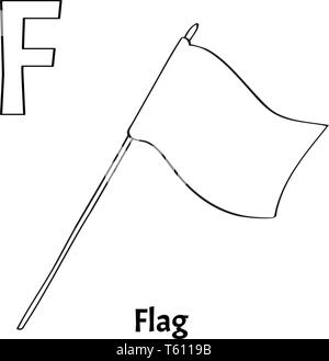 Illustration of an alphabet F is for flag Stock Vector Image & Art - Alamy
