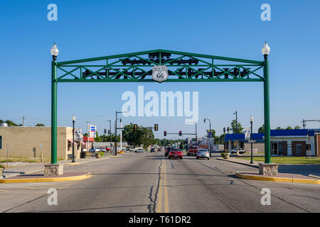 Downtown Miami, Oklahoma, welcome sign on U.S. Route 66 Stock Photo - Alamy