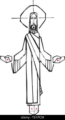 Jesus Open Arms Stock Vector Image & Art - Alamy