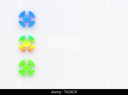 Color bullet items infographics template three options, items or ...