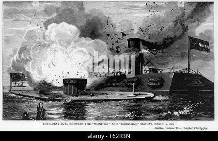 Battle of the Monitor and Merrimack, (or Virginia), March 8-9 1862 ...
