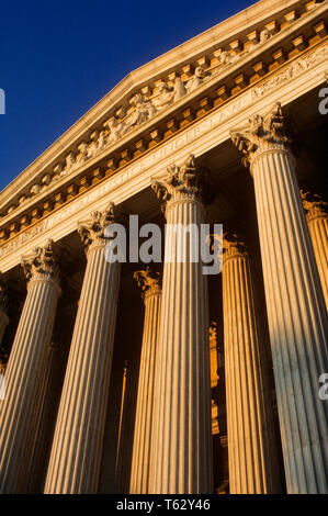 1980s FEDERAL SUPREME COURT BUILDING LOW ANGLE FRONT SHOT WASHINGTON DC ...