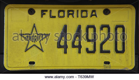 Florida license plate; vehicle registration number. Florida Sunshine ...