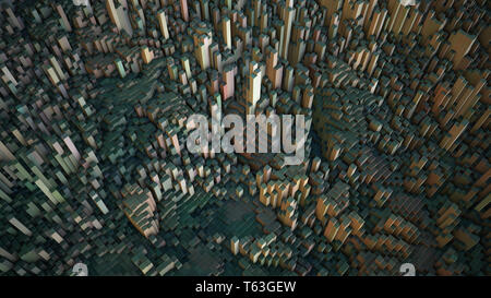 Abstract cubic 3D rendered landscape Stock Photo - Alamy