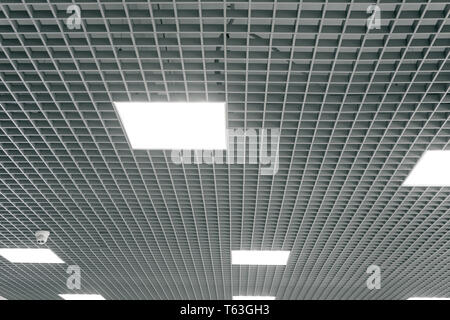 Grid structure of suspended ceiling. Contemporary interior design Stock ...