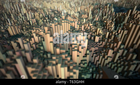 Abstract cubic 3D rendered landscape Stock Photo - Alamy