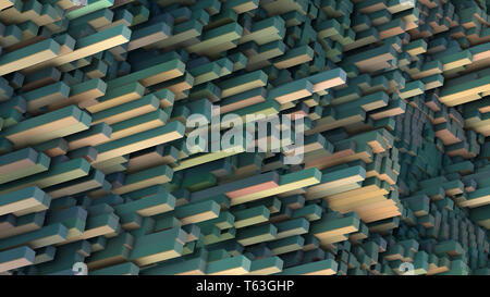 Abstract cubic 3D rendered landscape Stock Photo - Alamy