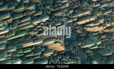 Abstract cubic 3D rendered landscape Stock Photo - Alamy