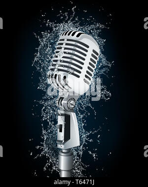 A microphone splashing into the water. Microphone Stock Photo - Alamy
