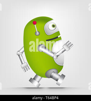 Running computer cartoon character Stock Photo - Alamy