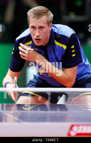 Budapest. 28th Apr, 2019. Mattias Falck of Sweden celebrates during the ...