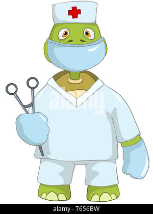 Fun cartoon doctor character with a mask Stock Photo - Alamy