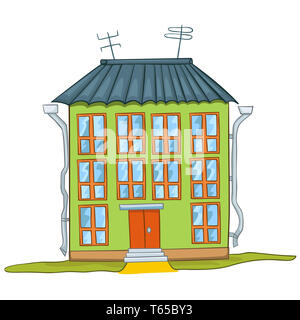 comic, illustration, cartoon, house, building, big, large, enormous ...