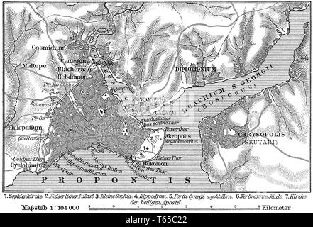 Old plan of Constantinople Stock Photo: 50319790 - Alamy
