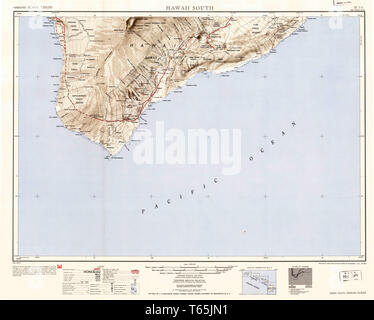 USGS TOPO Map Hawaii HI Hawaii South 349922 1954 250000 Inverted ...