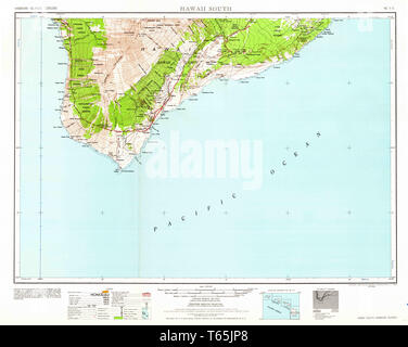 USGS TOPO Map Hawaii HI Hawaii South 349922 1954 250000 Inverted ...