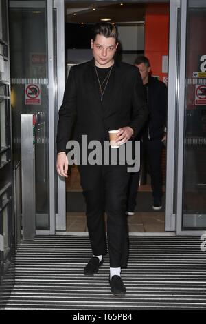 John Newman seen leaving Radio 2 after his appearance on the breakfast ...