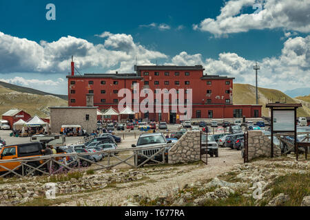 Italy Abruzzo the Campo Imperatore s cableway station in the Gran Sasso ...