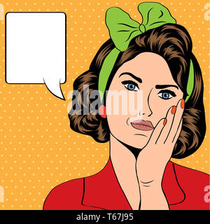 cute retro woman in comics style Stock Photo - Alamy