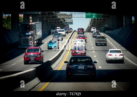 Motorway, or multi layered highway intersection, in Houston, Texas ...