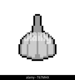 Garlic pixel art. Vegetable pixelated. Old game graphics. 8 bit Vector ...