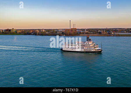 The Detroit Princess riverboat on the Detroit River in downtown Detroit ...