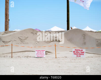 United States Armed Forces logos are featured on a massive eagle ...