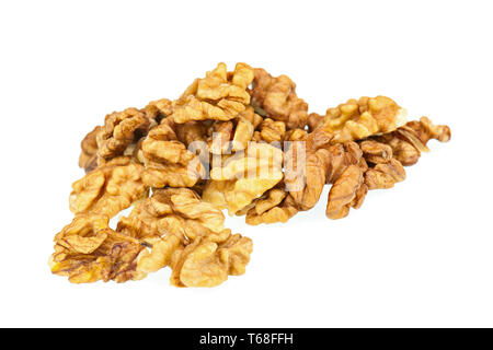 Handful of walnuts isolated on white background. Closeup. Selective ...
