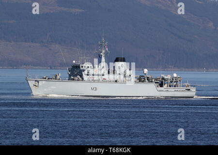 HMS Cattistock (M31), a Hunt-class minehunter operated by the Royal ...
