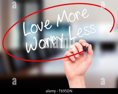 Hand writing sign Less Is More. Business showcase Minimalist approach ...