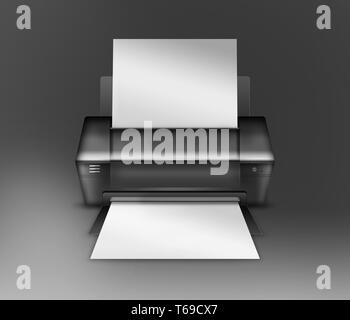 3D illustration of modern laser printer isolated on white background ...