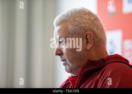 Hensol, Wales, UK, April 30th 2019. Head coach of Wales national rugby ...