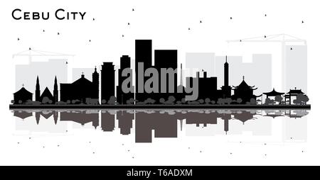 Cebu City Philippines Skyline Silhouette. Hand Drawn Sketch. Business ...