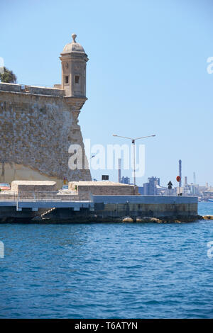 The Guard tower (the Gardjola) of the Singlea bastion. Malta Stock ...