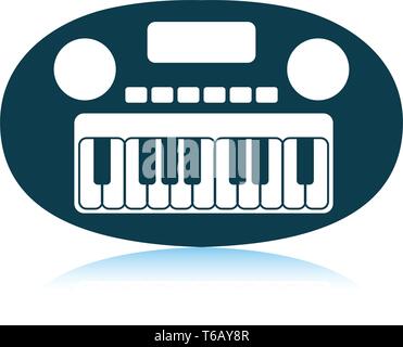 Music synthesizer icon. Shadow reflection design. Vector illustration ...