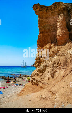 Sa Caleta beach, Ibiza island in Spain Stock Photo - Alamy