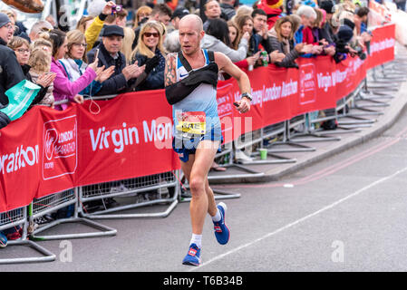Derek Rae competing for Great Britain in the 2017 London Marathon. He ...