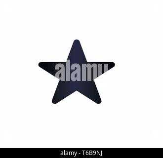 Star symbol icon - black gradient, 5 pointed rounded, isolated - vector ...