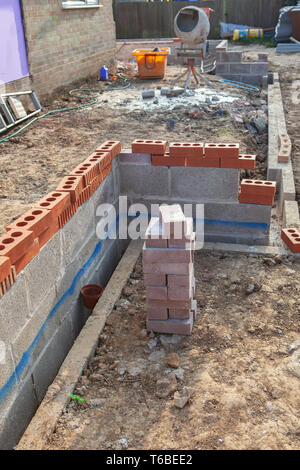 Foundation work of the house, blockwork, selective focus Stock Photo ...
