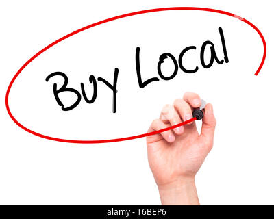 Hand writing sign Buy Local. Business idea Patronizing products that ...