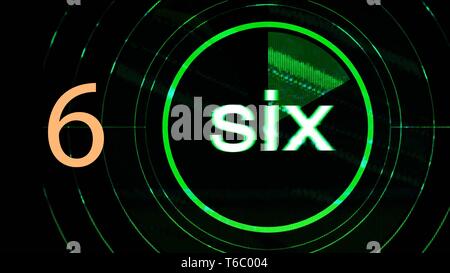 Glitched and blurred view of Number written as digit and in English ...