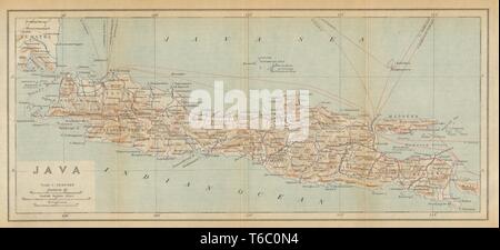 The island of Java. Dutch East Indies. Indonesia 1917 old antique map ...