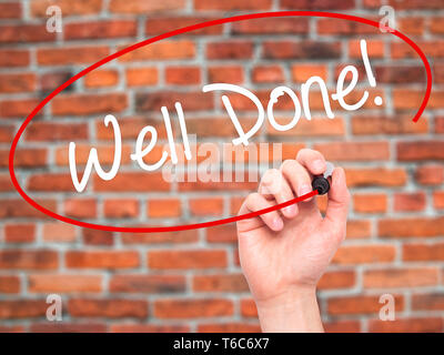 Congratulations slogan "well done" on chalkboard for celebration with ...